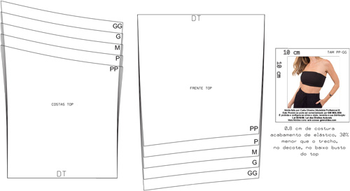 Molde Top Faixa (PP ao GG) - GM MOLDES